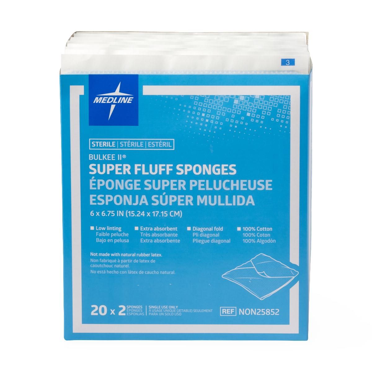 Medline St2s Bulkee II Fluff Gauze Sponge 6x6.75 40Ct