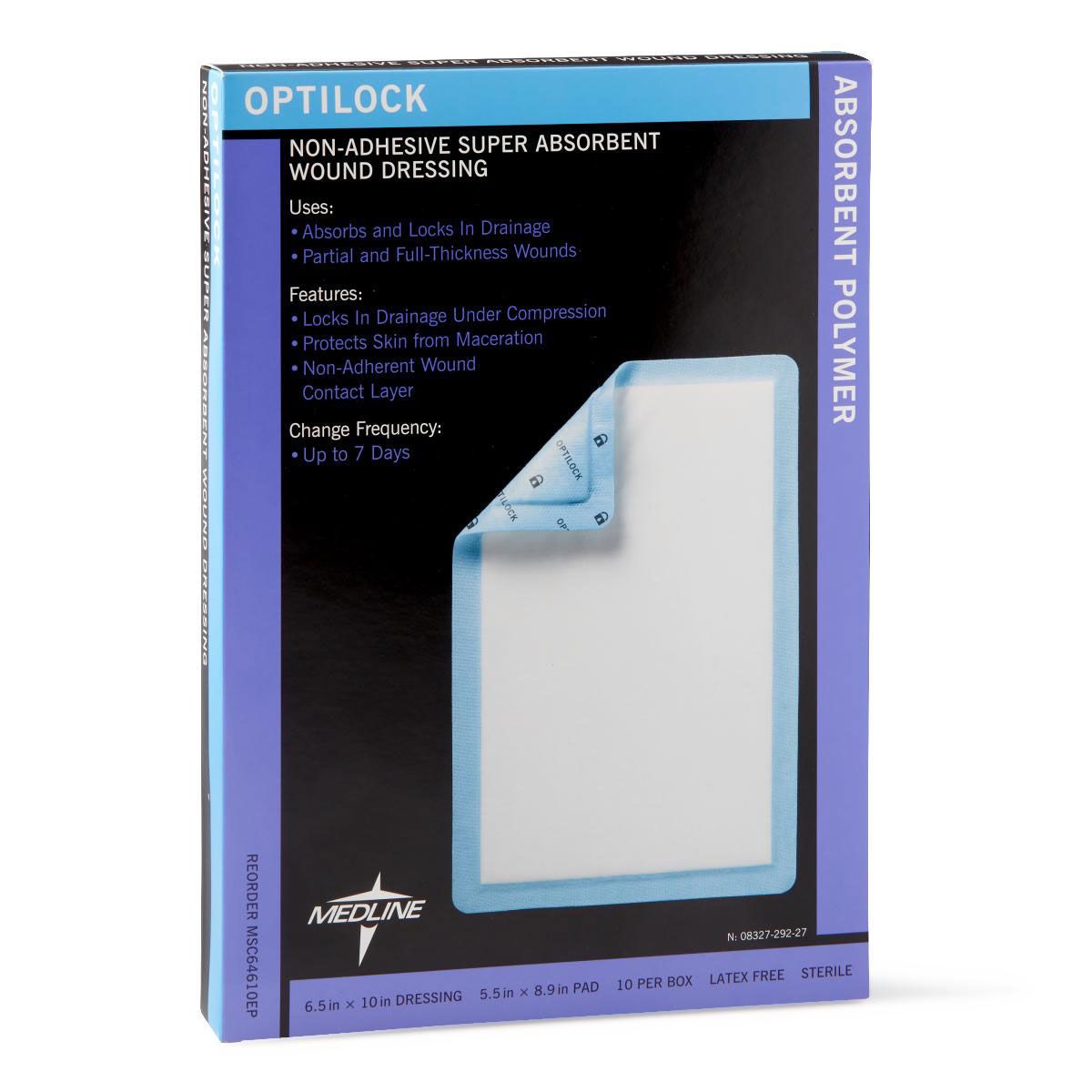 OptiLock Nonadhesive Super Absorbent Dressing 6.5x10 10