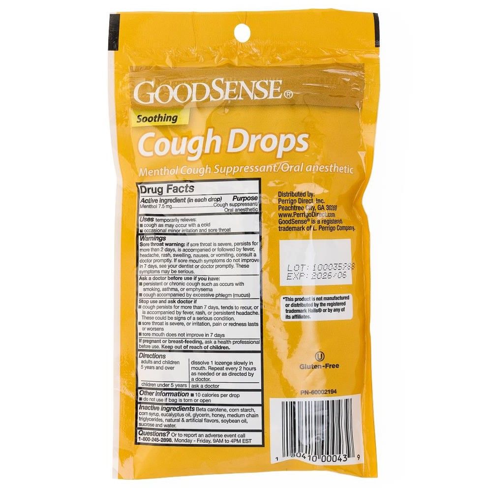 GoodSense Cough Drops 7.5mg Menthol Honey Lemon 30Ct