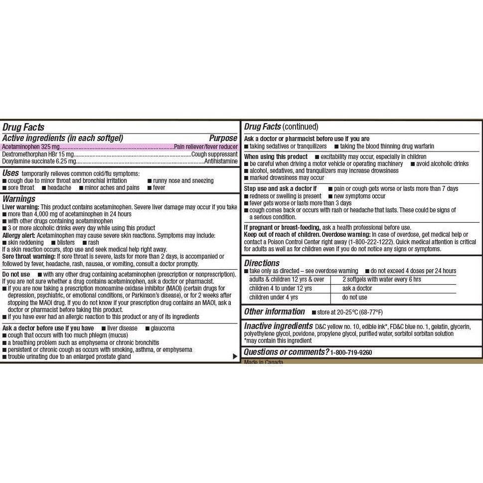 GoodSense NightTime Cold & Flu Multi-Symptom Relief Softgels 16Ct