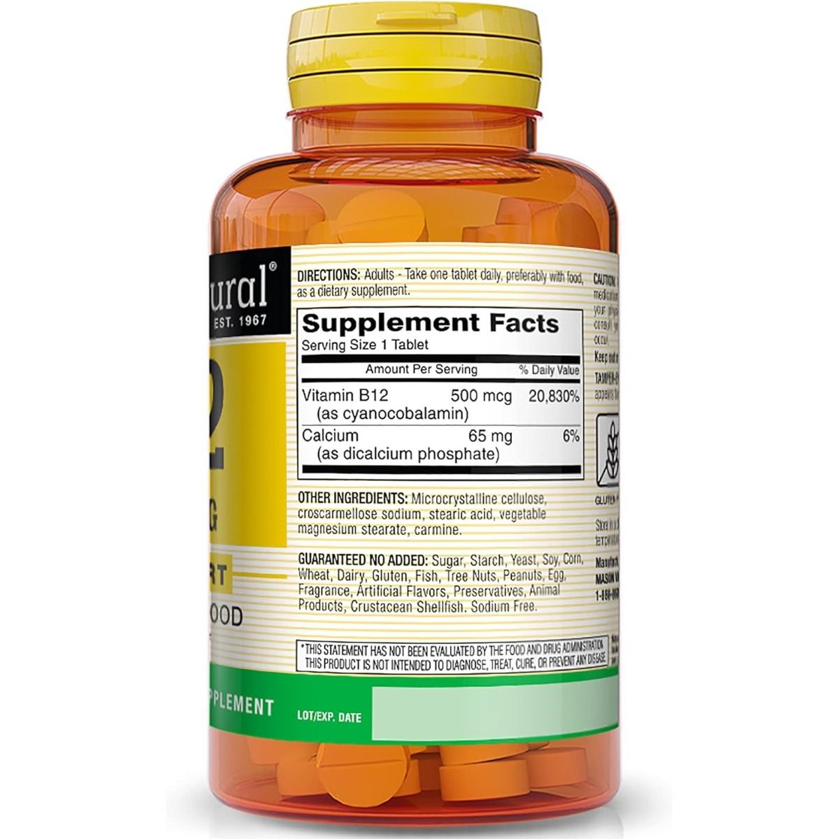 Mason Natural Vitamin B12 Tablet 500mcg 100Ct