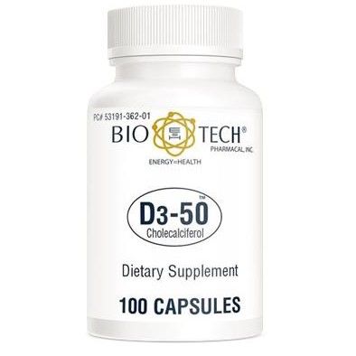 Bio-Tech Vitamin D3-50 Dietary Supplement 1250mcg 100Ct