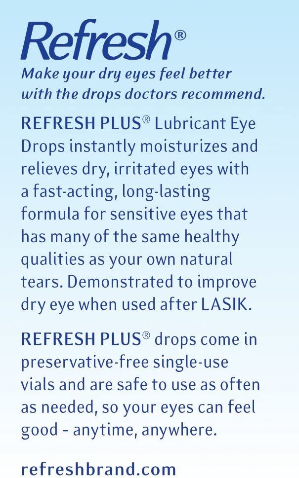 Refresh Plus Lubricant Eye Drops Single Containers 30Ct