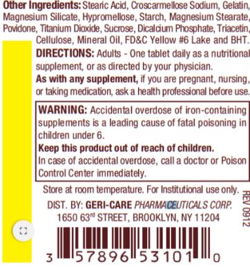 GeriCare Multivitamin with Mineral Tablet 100Ct