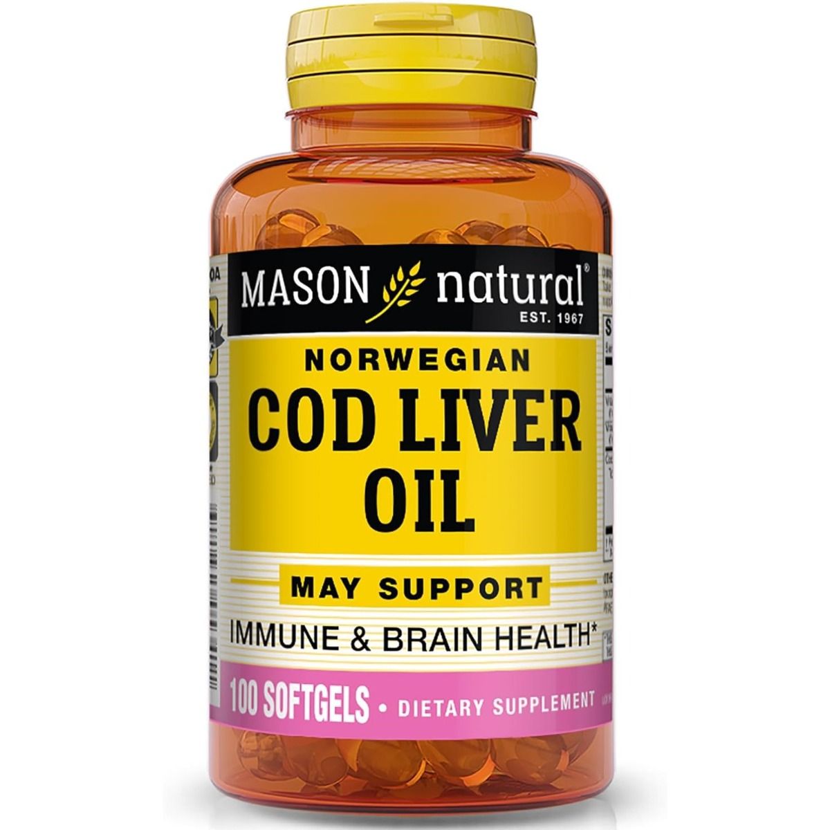 Mason Natural Cod Liver Oil Softgel 100Ct