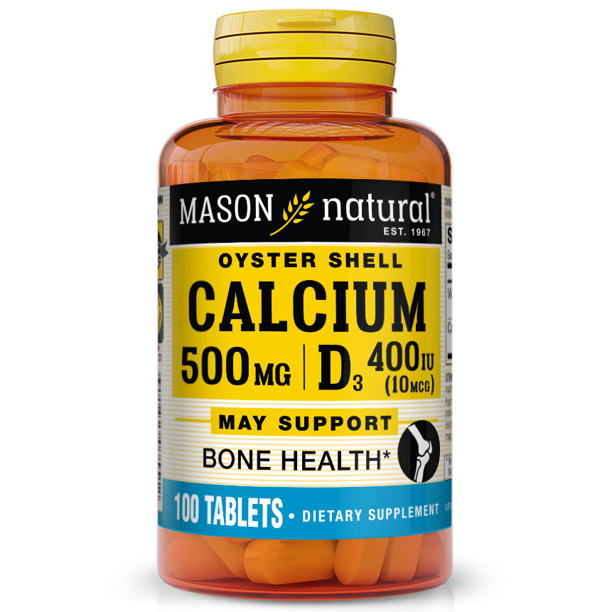Mason Natural Calcium, 500 mg, 100 Count per Bottle, One Bottle