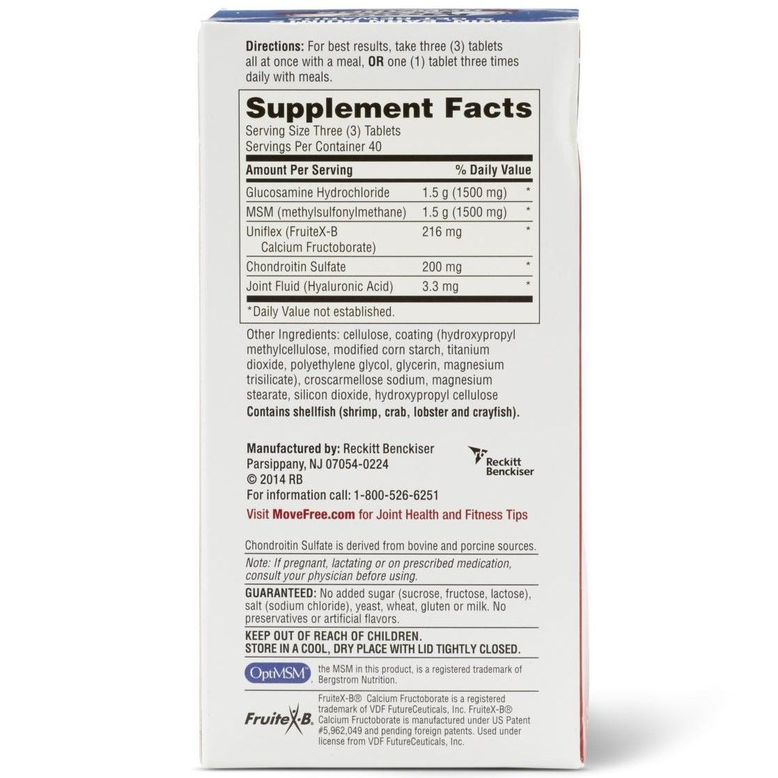 Move Free Joint Health Glucosamine Chondroitin Plus MSM 120Ct