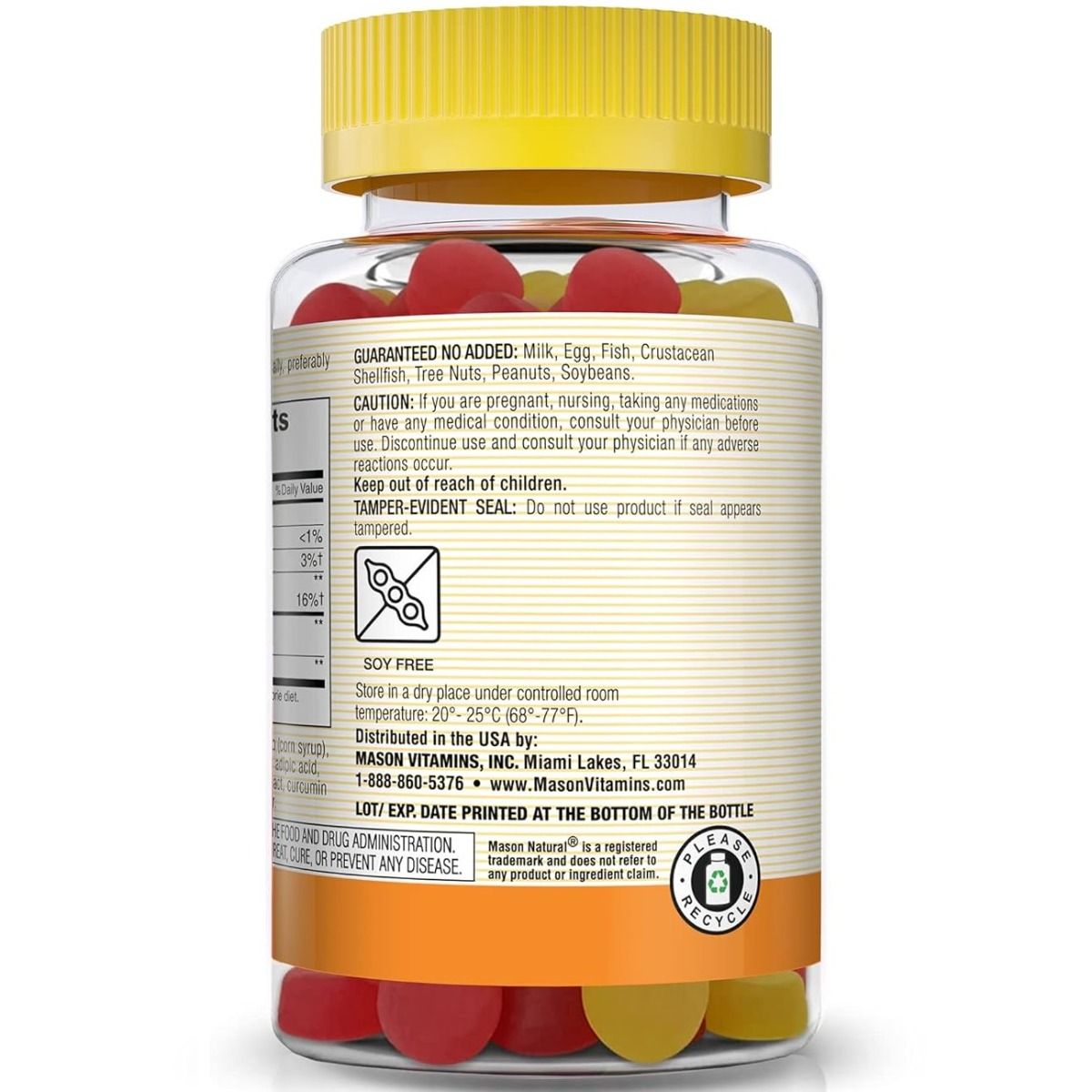 Mason Natural Cider Vinegar Gummies 750mg 60Ct