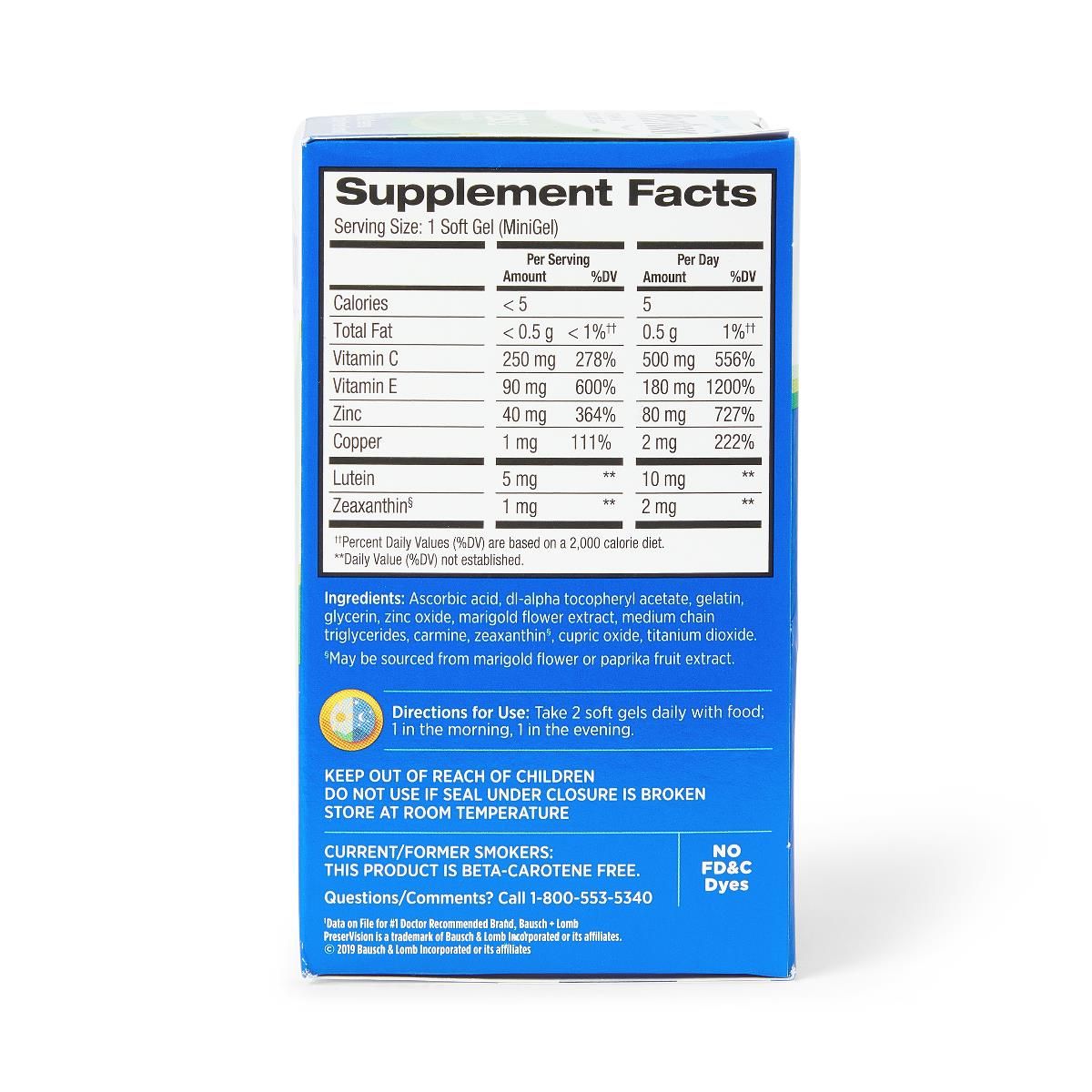 Bausch + Lomb AREDS2 PreserVision Eye Vitamin 120Ct