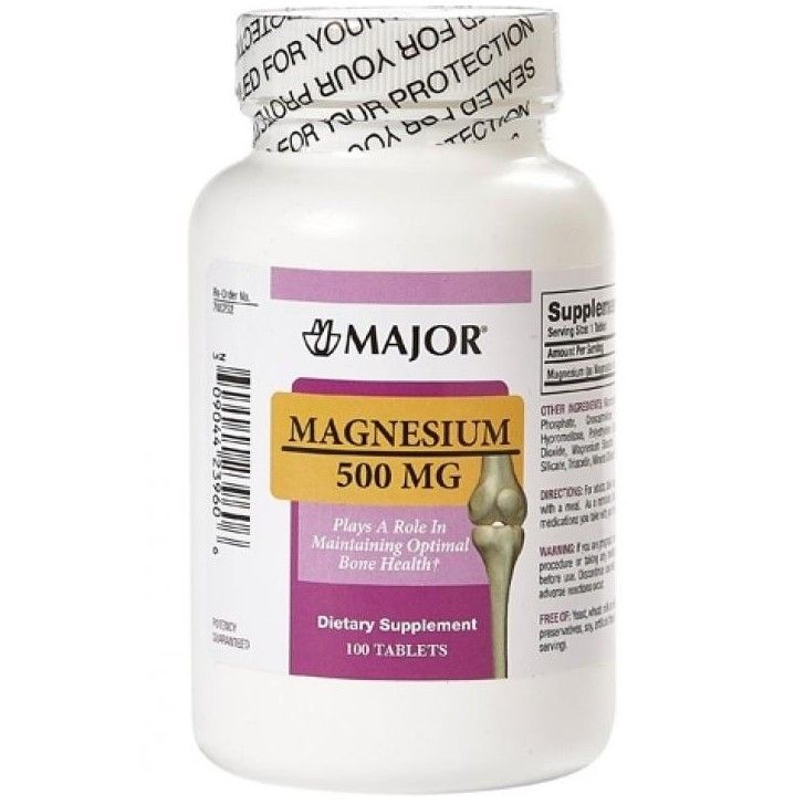 Major Magnesium Oxide Tablet 500mg 100Ct