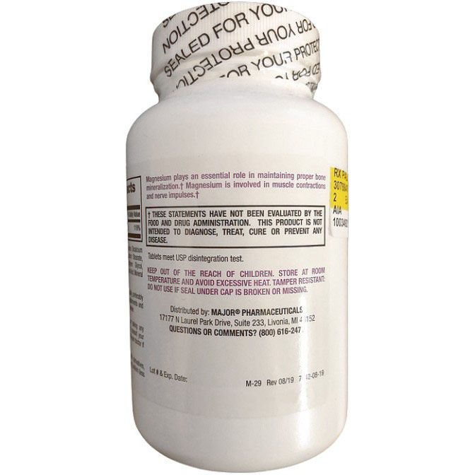 Major Magnesium Oxide Tablet 500mg 100Ct