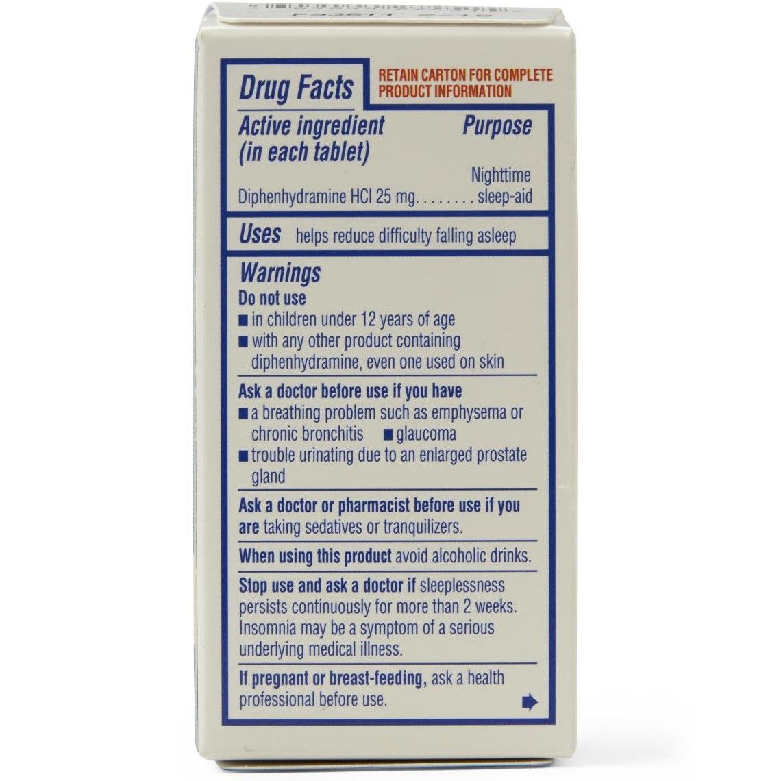 MAJOR Diphenhydramine Sleep Aid Tabs 25mg 50Ct