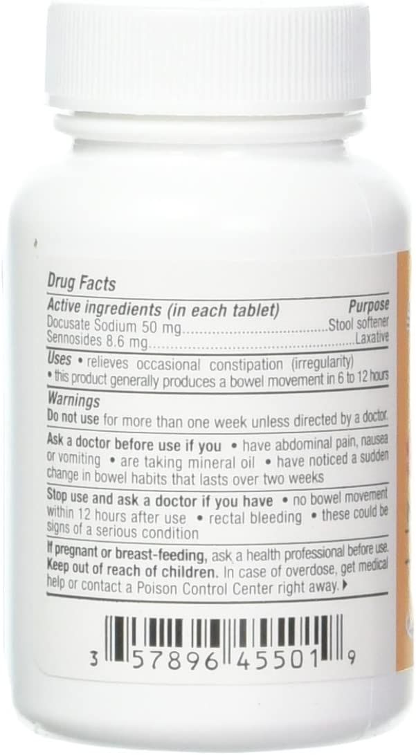 Senna Plus Natural Vegetable Laxative Tablets 100Ct