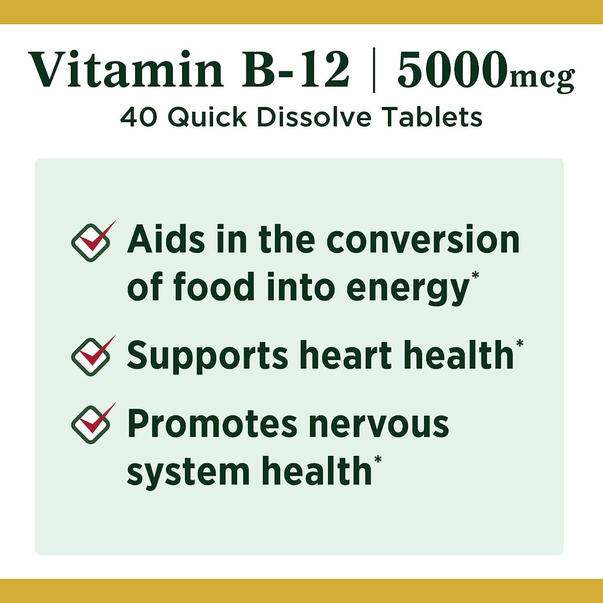 Vitamin B-12 5000mcg 40Ct