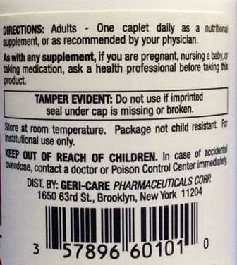 GeriCare Thera Vitamin Caplets 100Ct