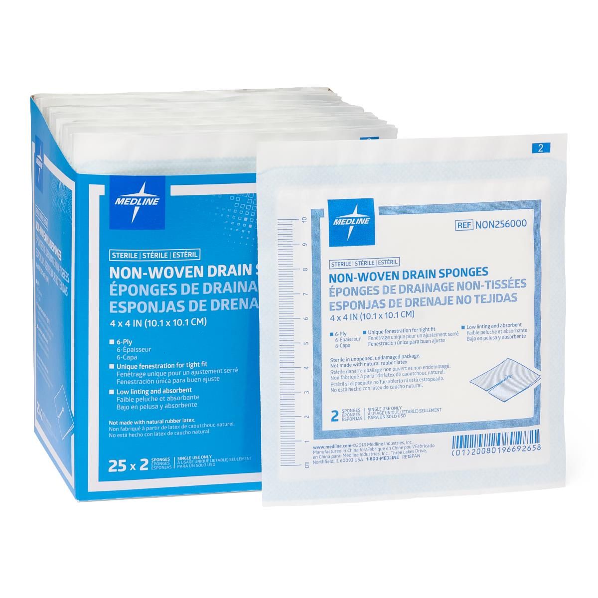 Medline Sterile Nonwoven Drain Sponges - Shop All