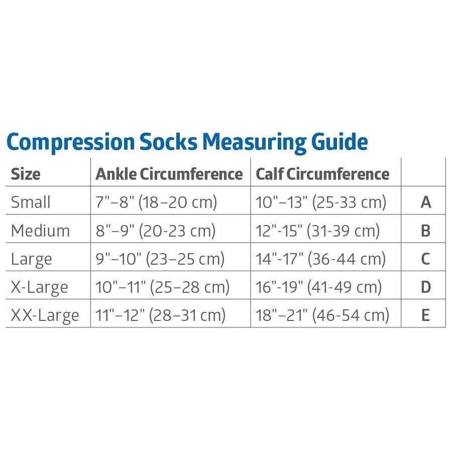 CURAD Knee Compression Dress Sock 15-20mmHg Black M 1Pr