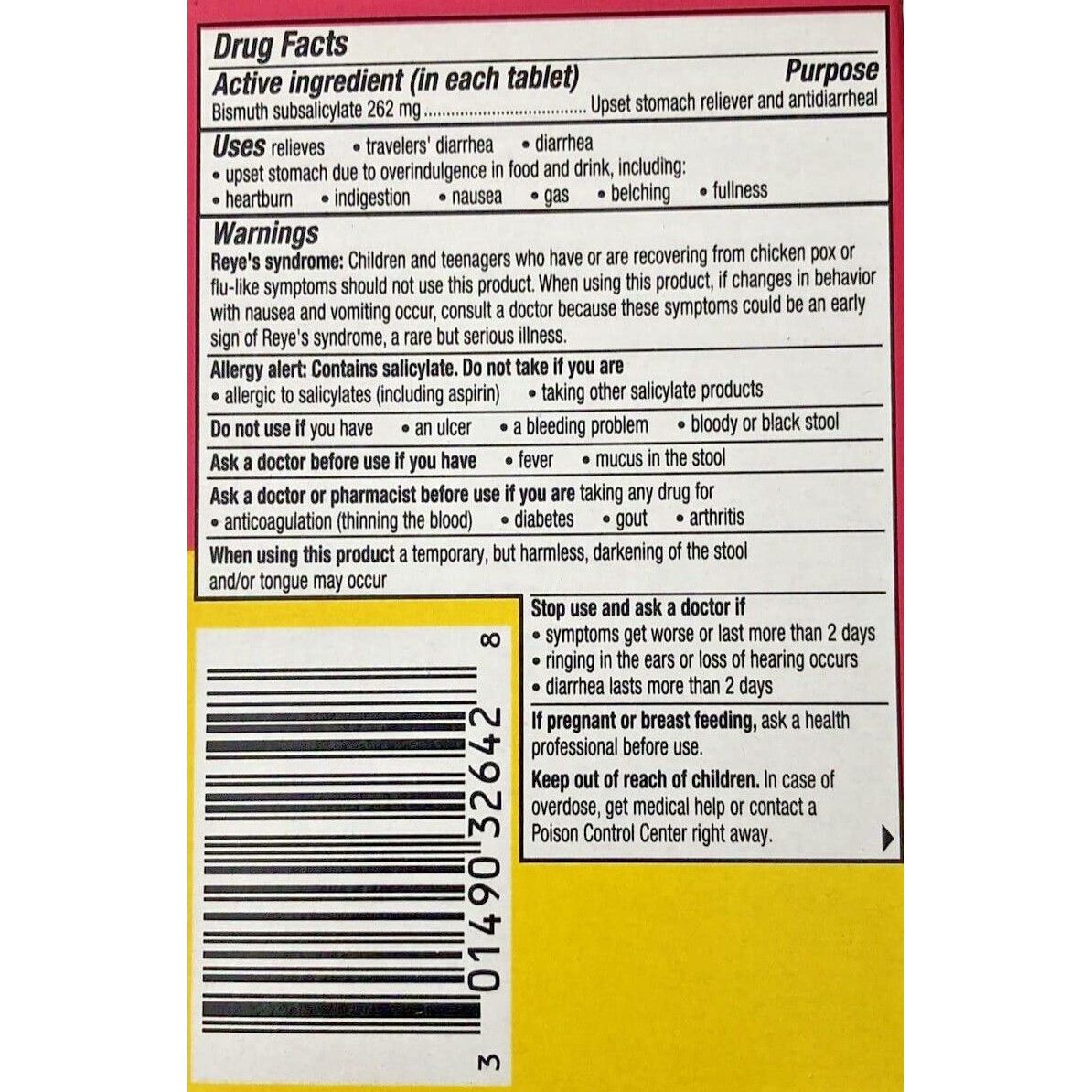 Pepto Bismol 5 Symptom Relief Chewable Tablets 48Ct