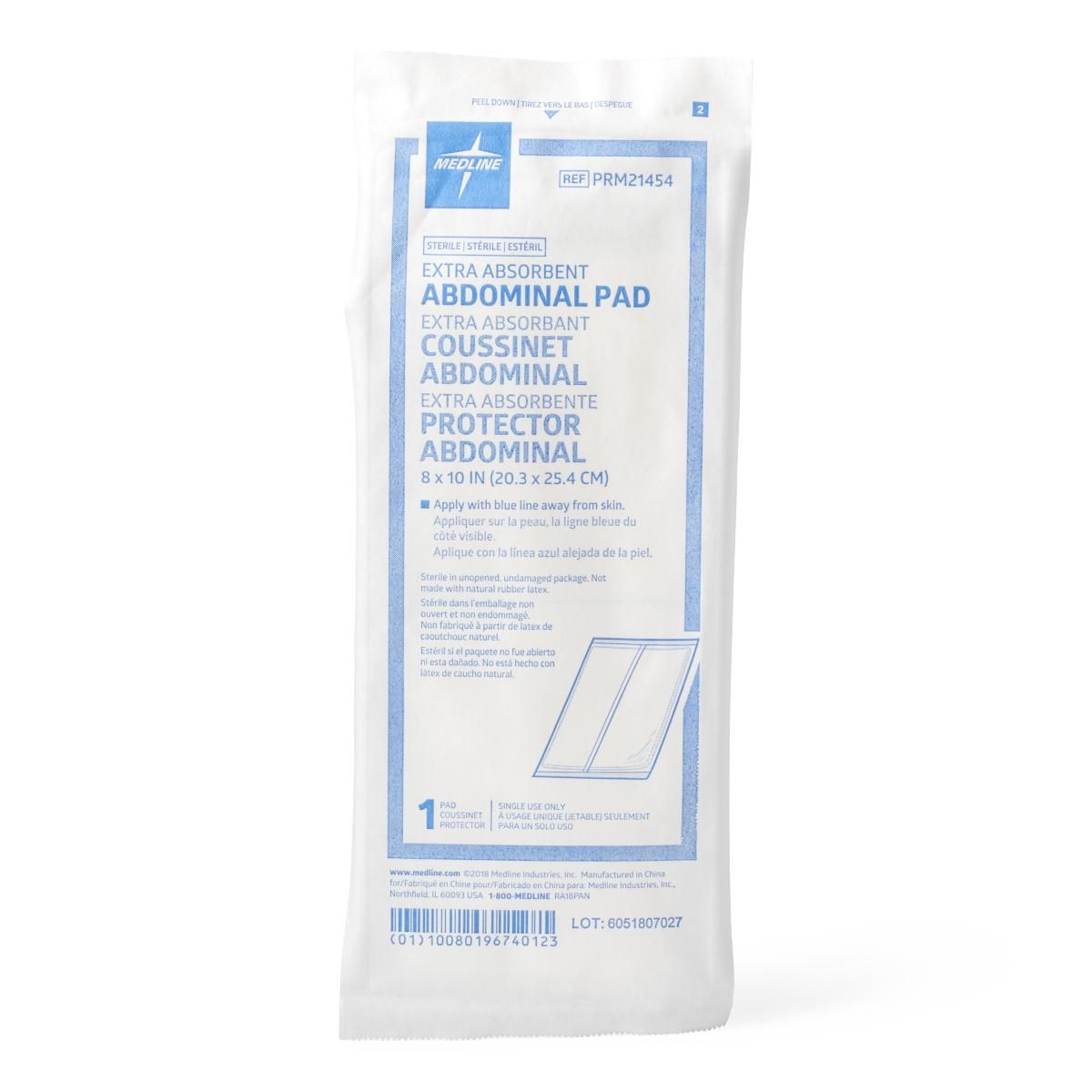 Medline Caring Sterile Abdominal Pad 8x10 320Ct