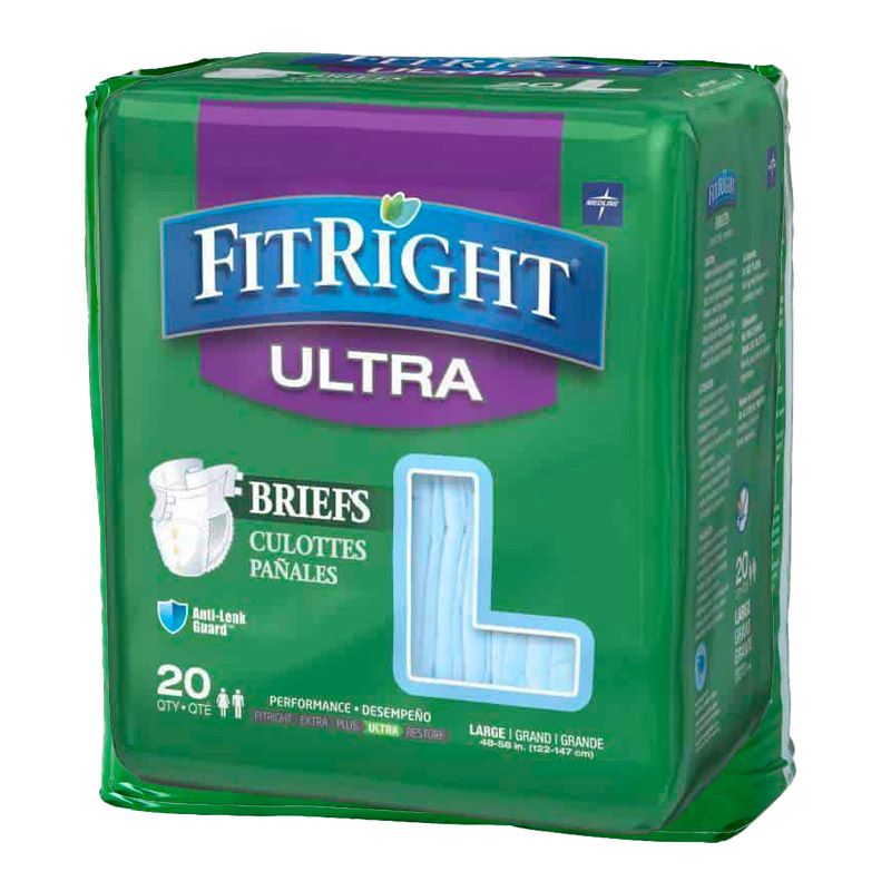 FitRight UItra Incontinence Briefs (diaper w/tabs) Large