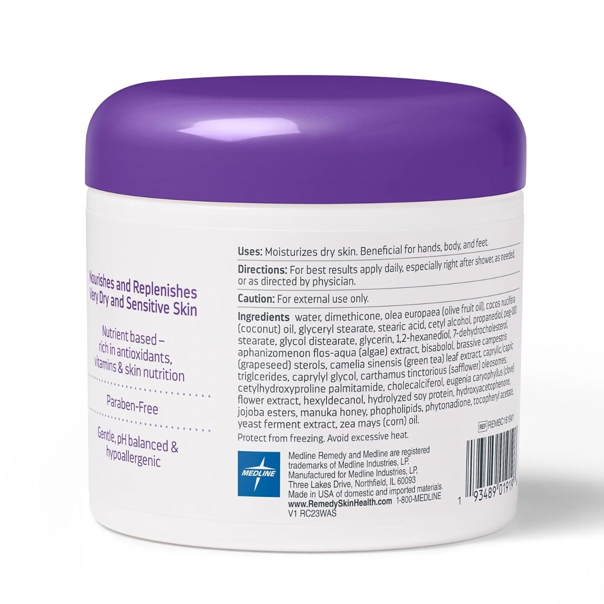 Medline Remedy Specialized Skin Moisturizing Cream Fragrance Free 16oz 1Ct