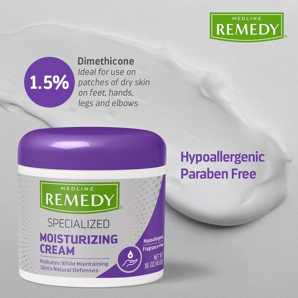 Medline Remedy Specialized Skin Moisturizing Cream Fragrance Free 16oz 1Ct