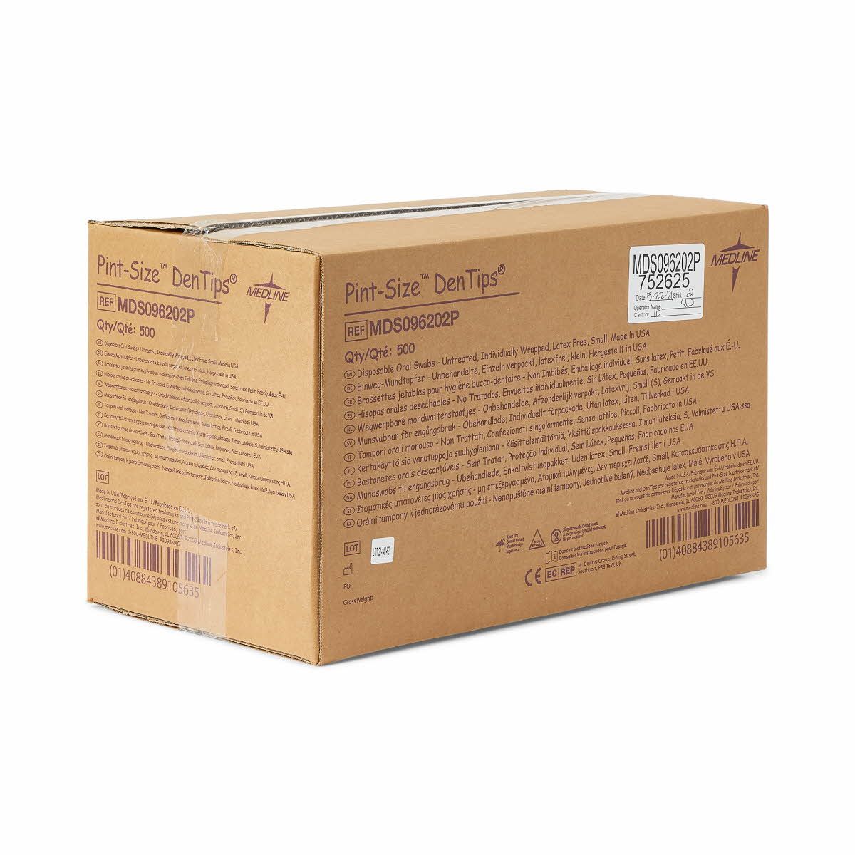 DenTips Untreated Oral Swabs Blue Small 500Ct
