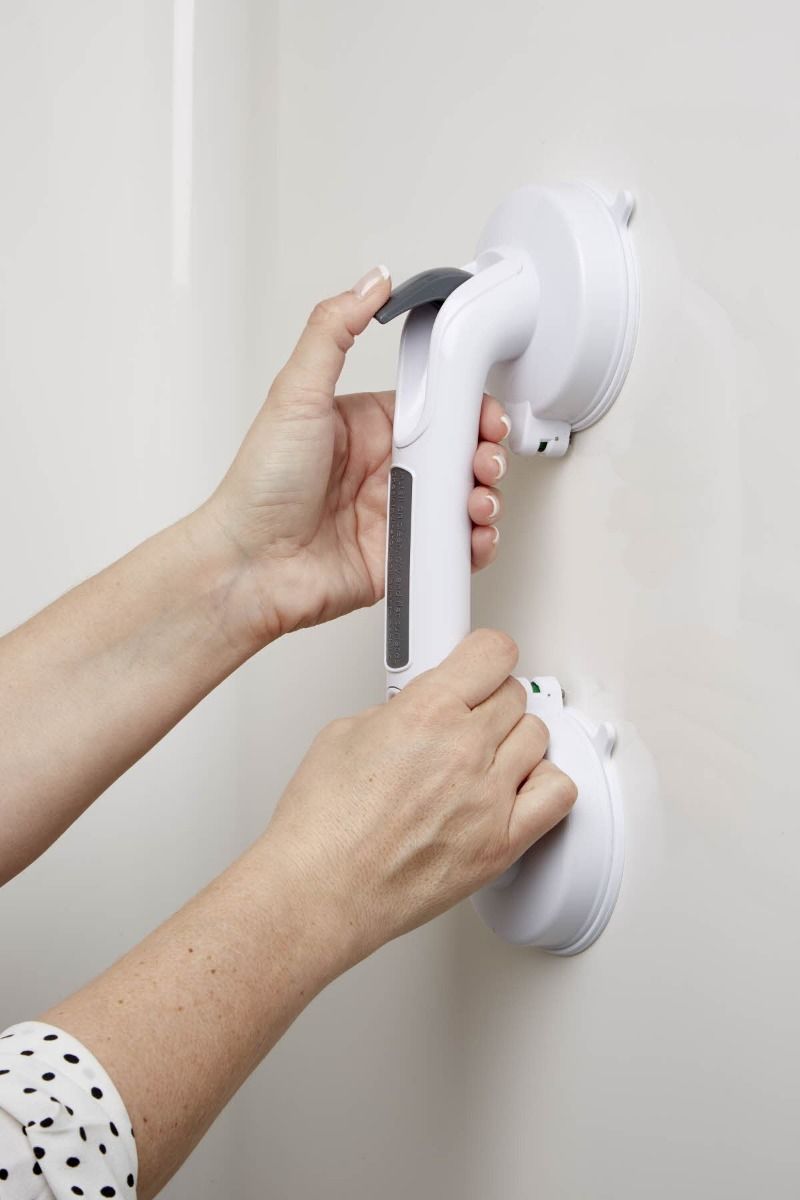 Medline Bathroom Wall Mount Suction Grab Bar 12in 3Ct