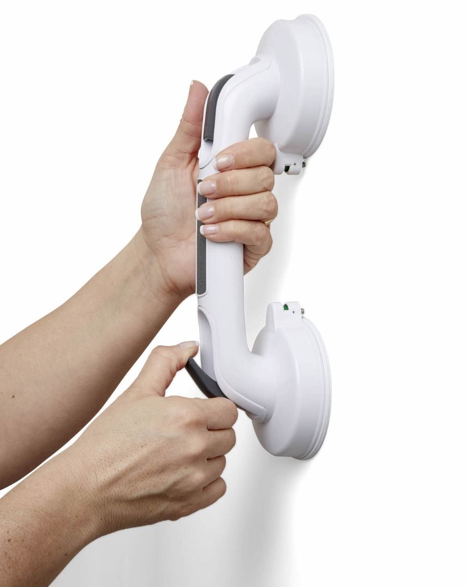 Medline Bathroom Wall Mount Suction Grab Bar 12in 3Ct