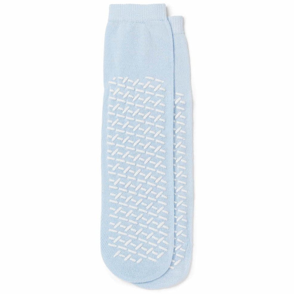 Single-Tread Patient Slippers Blue One Size Fits Most 48Ct