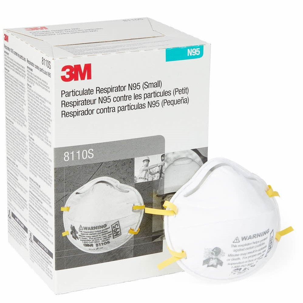 3M 8110S N95 Respirator Face Mask (Small 8210) 160Ct