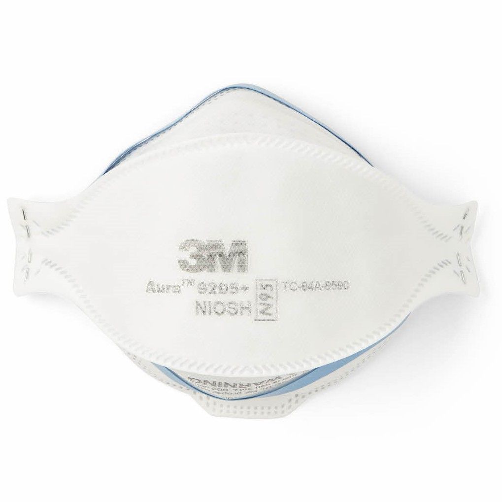 3M Aura 9205+ Flat-Fold N95 Respirator Face Mask 1Ct