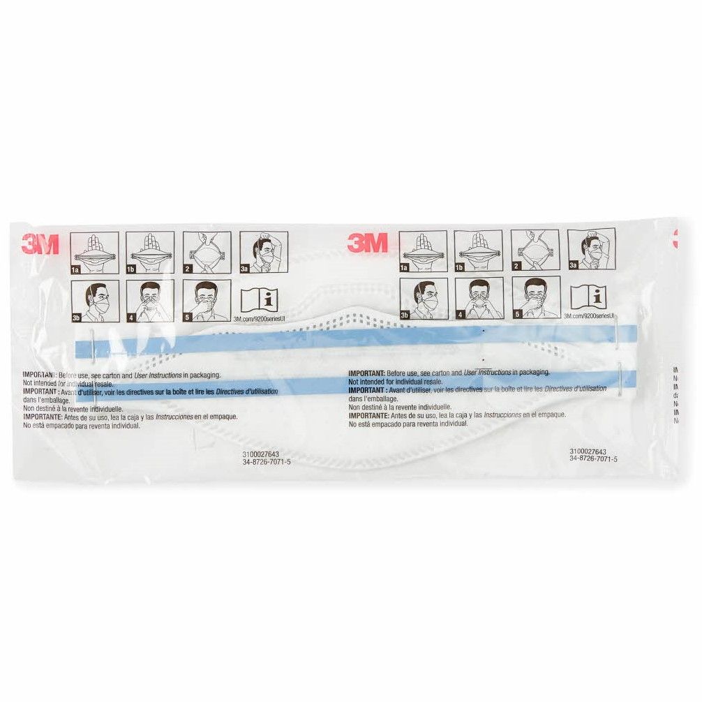 3M Aura 9205+ Flat-Fold N95 Respirator Face Mask 1Ct