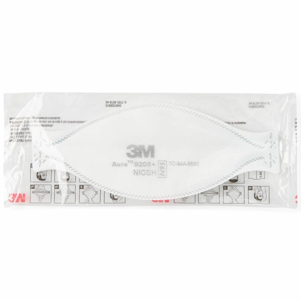 3M Aura 9205+ Flat-Fold N95 Respirator Face Mask 440Ct