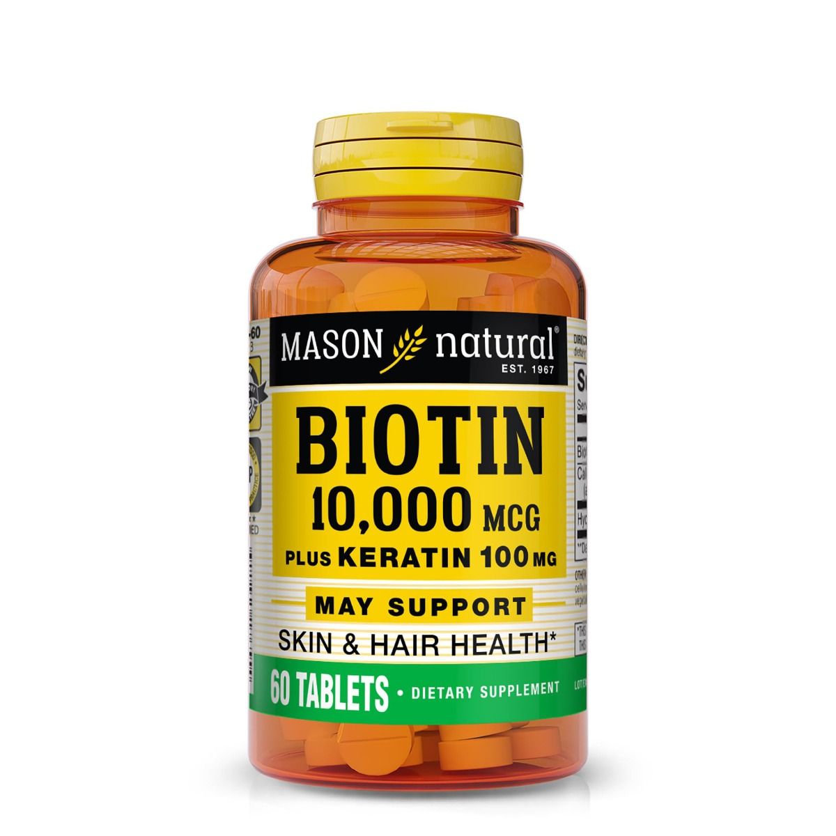 Mason Natural Biotin Plus Keratin Tablets 10000mcg 60Ct