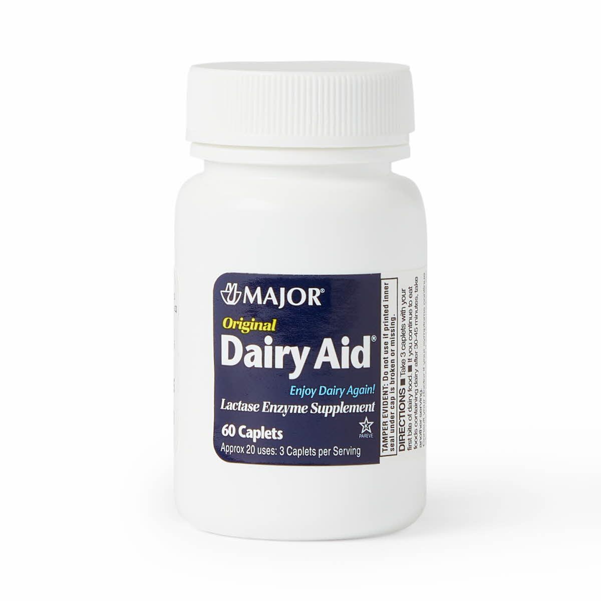 Major Lactase Dairy Digestive Aid Caplets 3,000FCC 60Ct