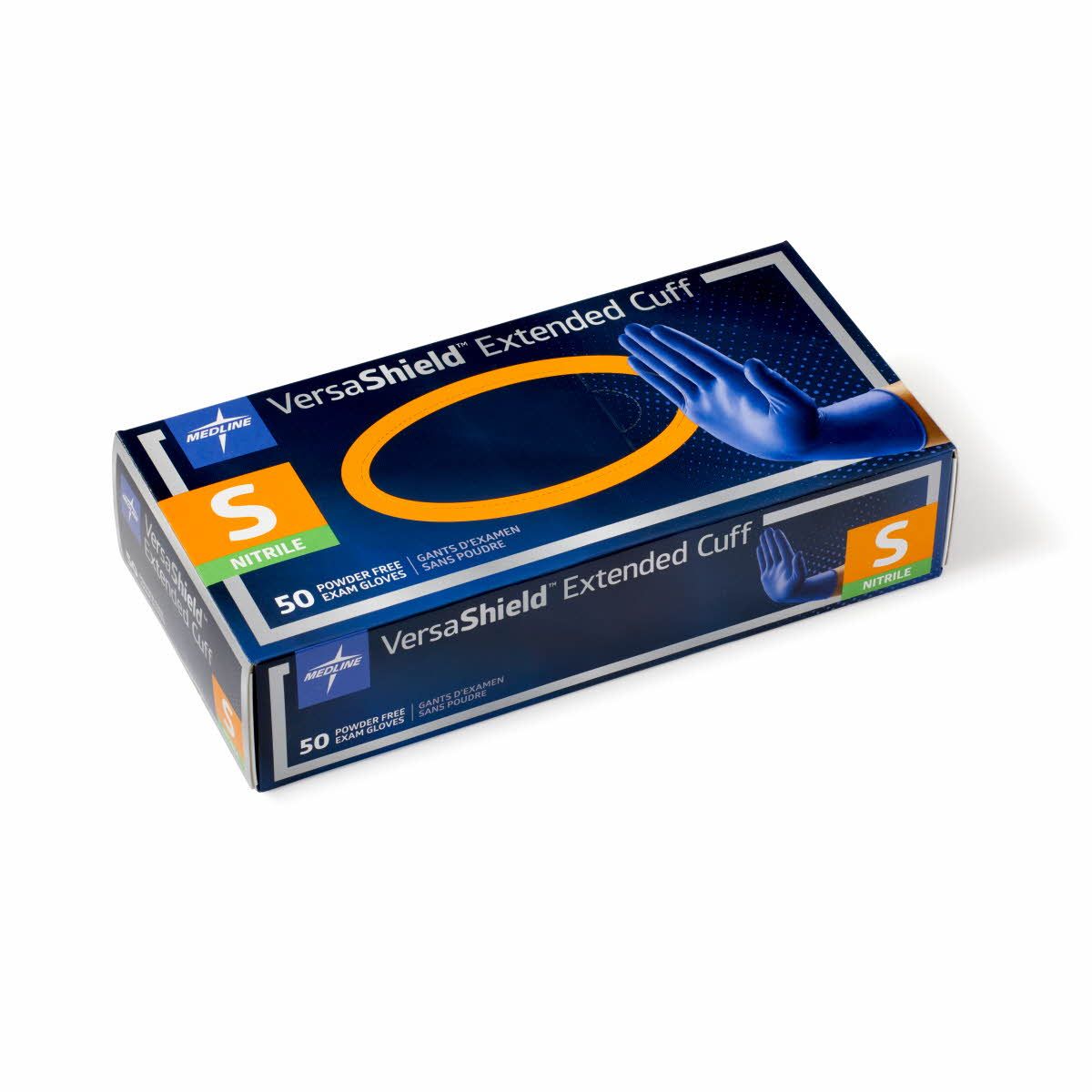 Medline VersaShield Extended Cuff Nitrile Glove S 50Ct