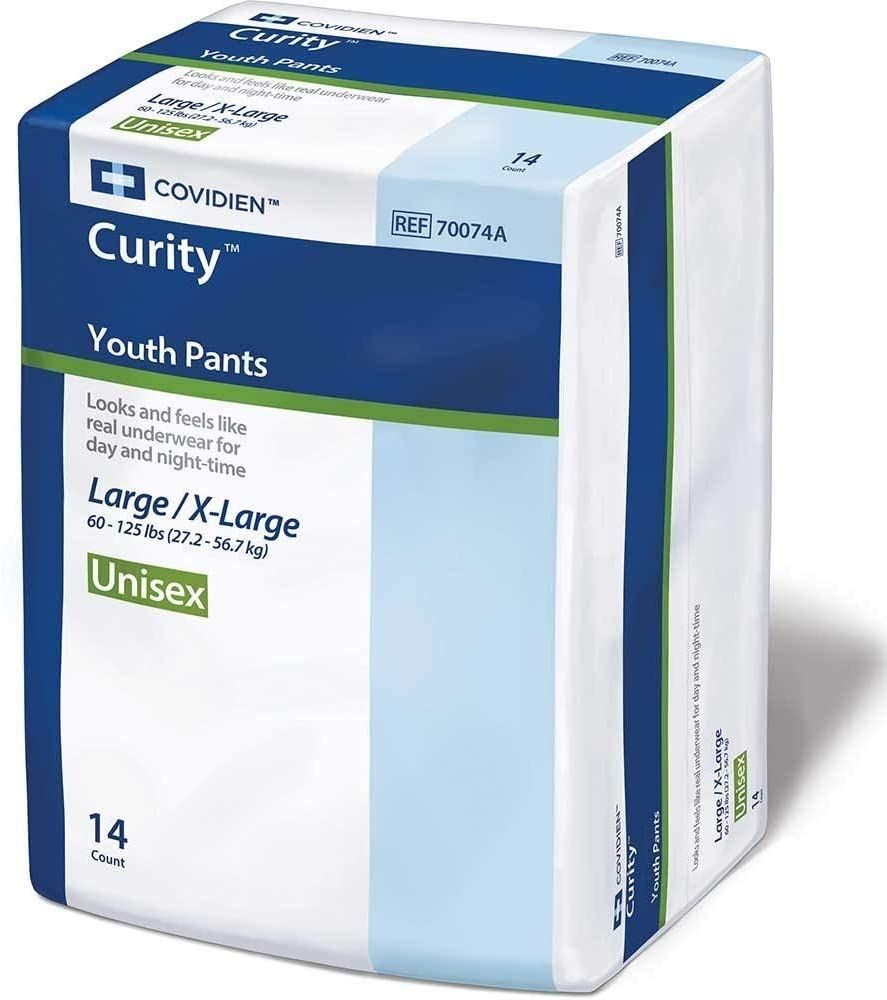Curity Youth Pants Pull-Up Underwear L/XL (60-125 lb.) 56Ct