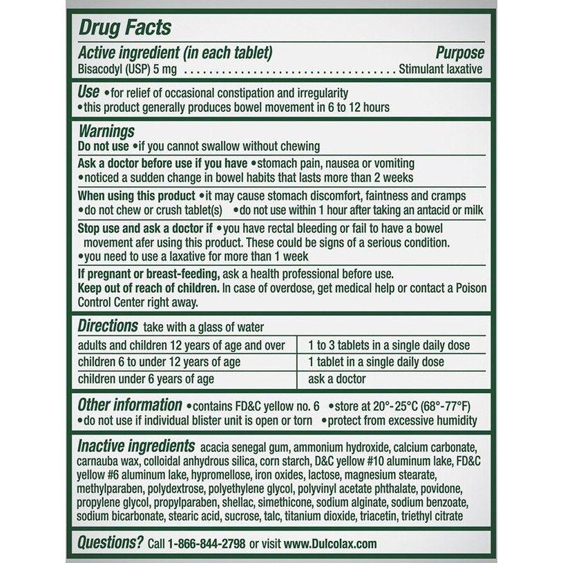 Dulcolax Laxative Tablets 25Ct