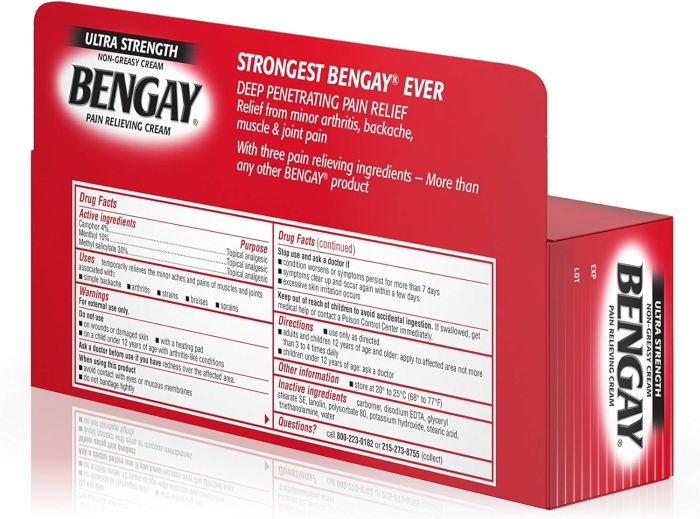 Bengay Ultra Strength Pain Relief Cream 4oz 1Ct