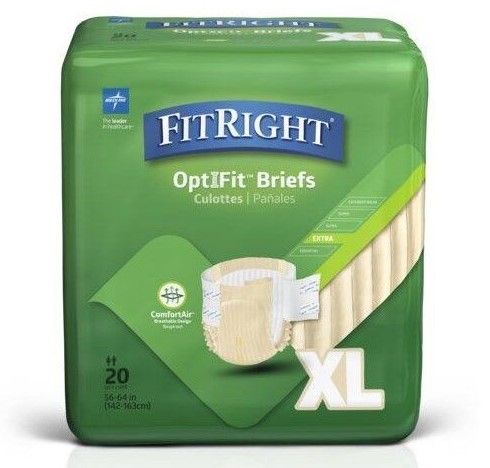 Medline FitRight OptiFit Extra Disposable Brief XL 80Ct