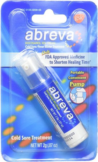 Abreva Docosanol Cream 10% Pump, 2gm