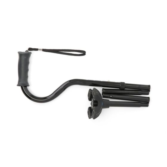 Medline 4-Point Quad Offset Folding Hybrid Cane Black 1Ct