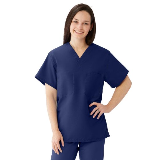 Comfortease Unisex Two Pocket Reversible Scrub Top Size S 1Ct
