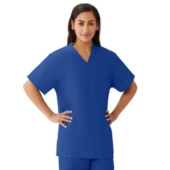 AngelStat Rev V-Neck Scrub Top 4Pkt Sapphire Angelica M 1Ct
