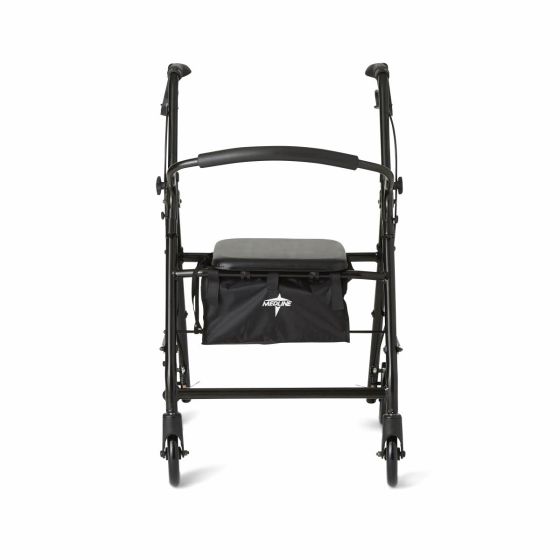 Medline Basic Steel Rollator With 6in Wheels Black 1Ct