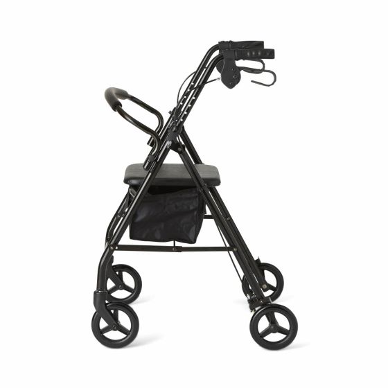 Medline Basic Steel Rollator With 6in Wheels Black 1Ct