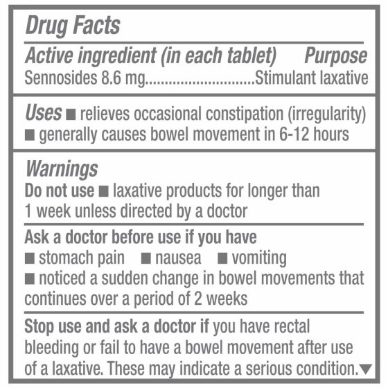 Medline Senna Natural Laxative Tablets 100Ct