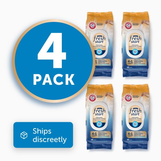 FitRight Fresh Start Flushable Personal Cleansing Wipes 192Ct