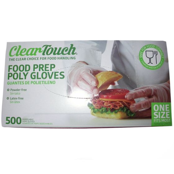 Clear-Touch Polyethylene Food Service Gloves One Size 2000Ct